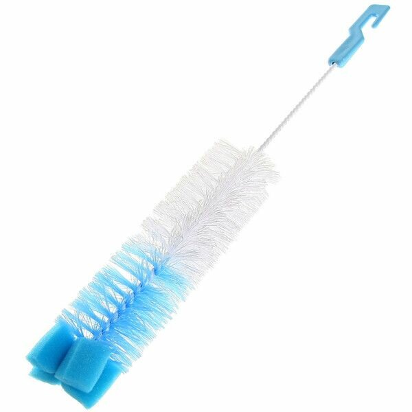 Ершик для бутылок с губкой 40 см Нейлоновая щетина + поролоновая губка