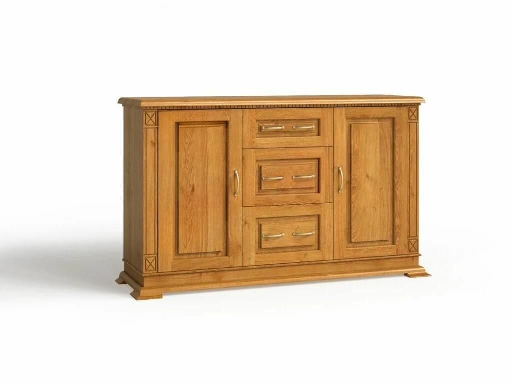 Комод Верди №111 из Массива сосны, 3 ящ, 140х45х90 см, классический орех 2