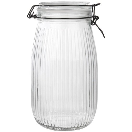 Банка Mallony La scala 1500 мл, с бугельным замком, рельефное стекло (108322)