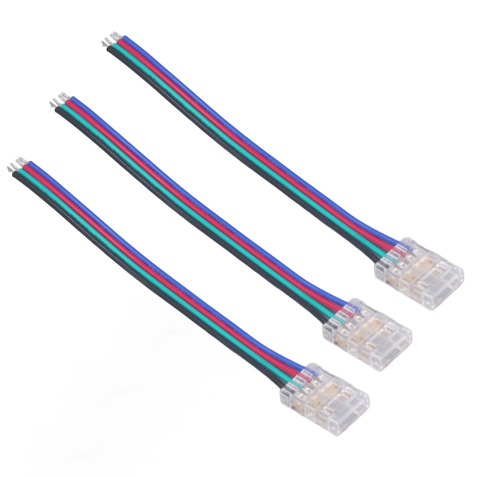 10шт Коннекторы для светодиодных лент 4Pin 10mm RGB из ПК для COB светодиодных лент для дома вечеринок офиса