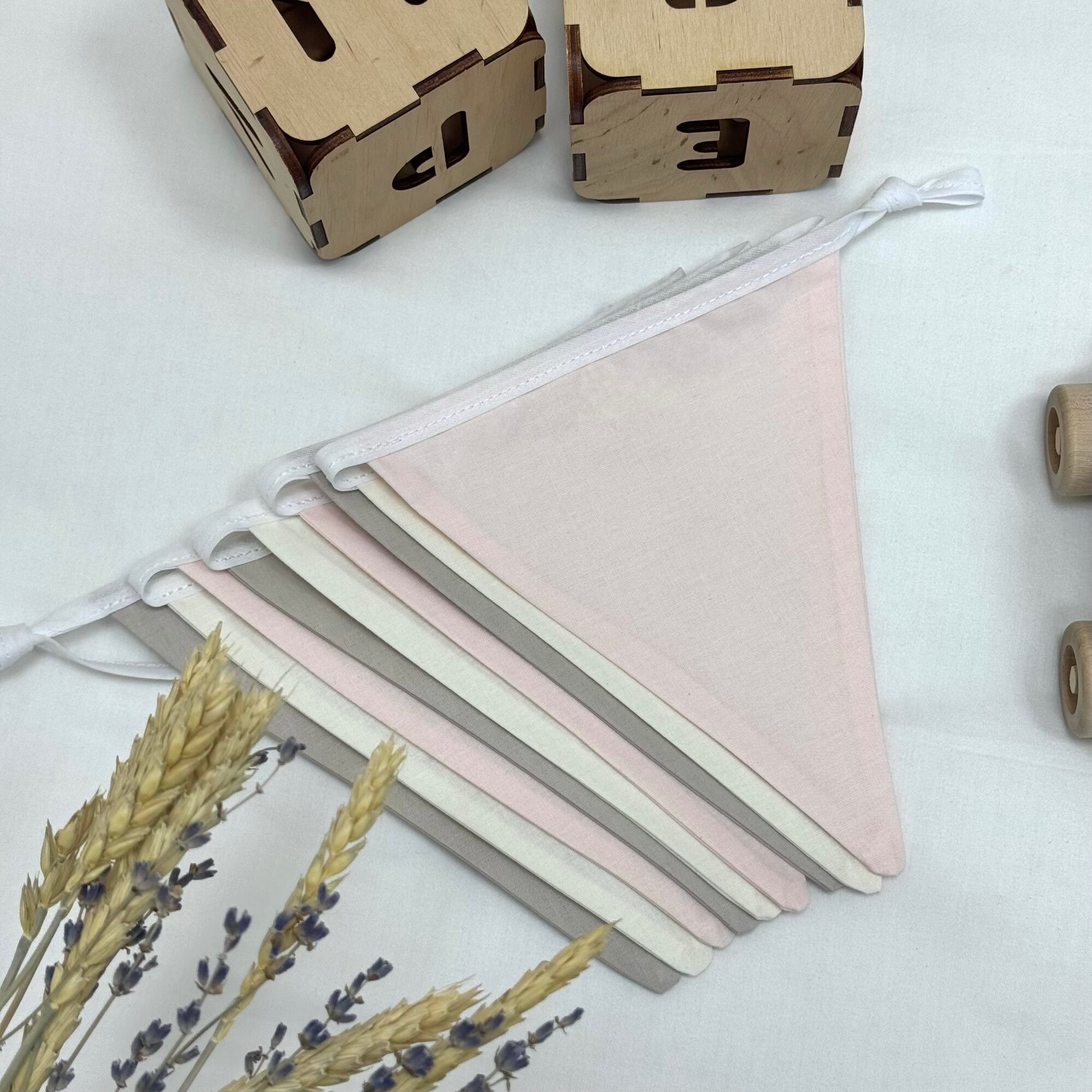 Гирлянда из тканевых флажков MamiBro, 100 % хлопок