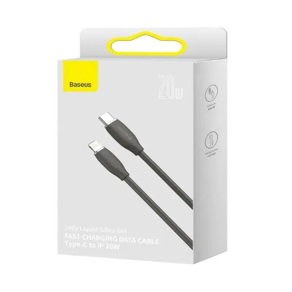 Кабель Baseus Jelly Liquid Silica Gel Fast Charging Data Cable Type-C to Lightning 20W 2m Black (CAGD020101)