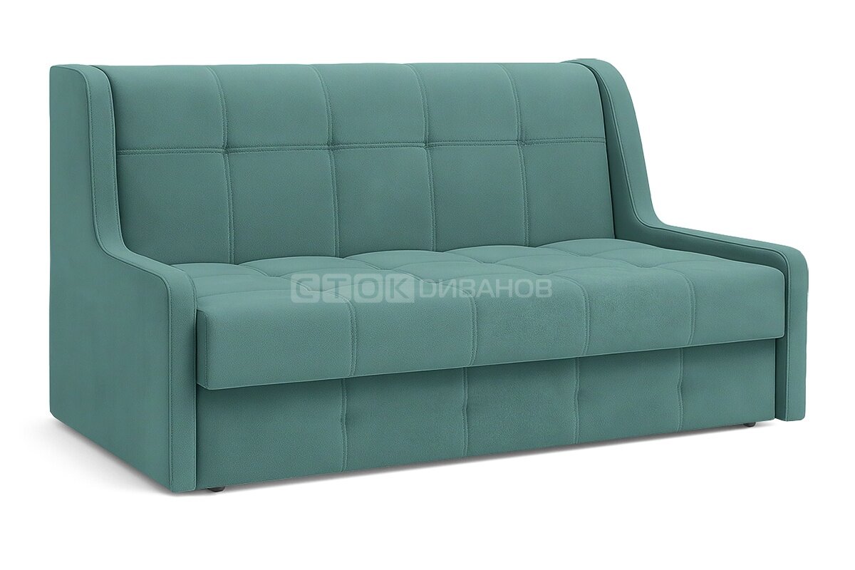 Диван Сток Диванов Таллин, мятный велюр, 160 см, механизм аккордеон на металлокаркасе