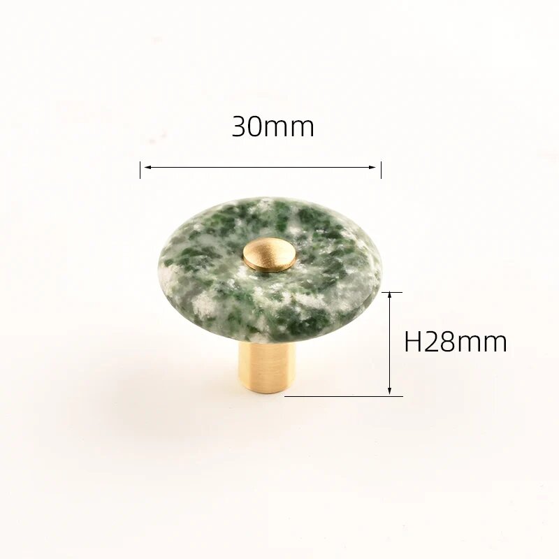 Латунные ручки для шкафов IHOMCASA с агатом 30 мм E-Agate