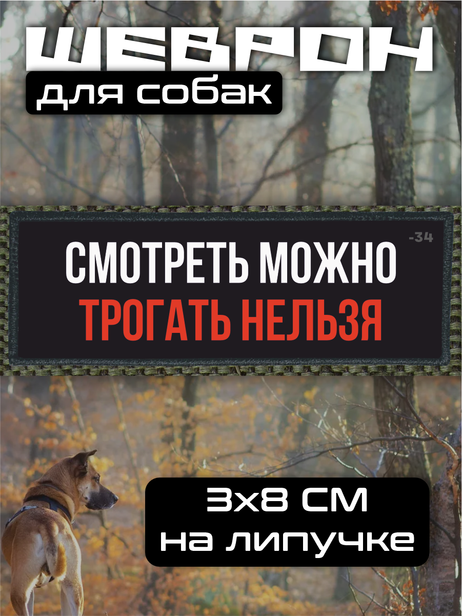 Шеврон на липучке для собак Смотреть можно трогать нельзя