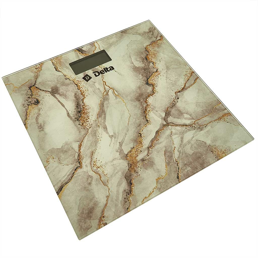 Весы электронные напольные 30×30 см Delta D-9015 "Белый мрамор" до 180 кг