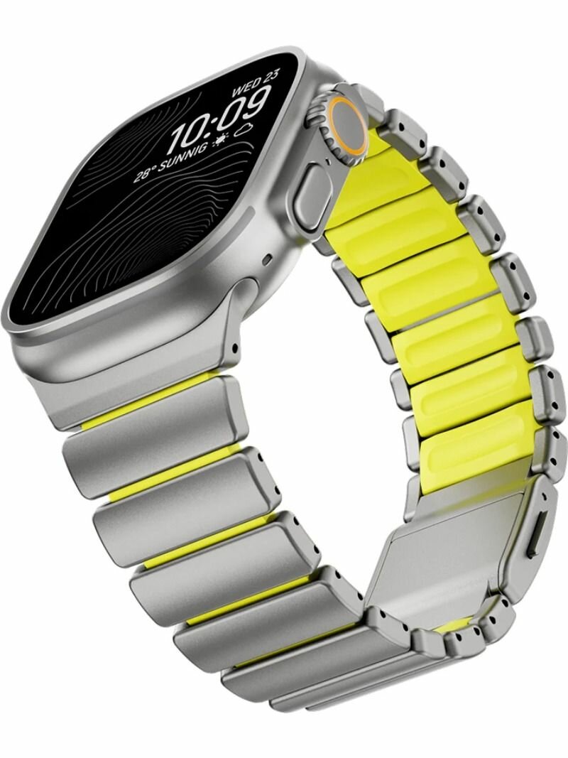 Титановый ремень для Apple Watch Ultra 3 2 49mm серии 11 10 46mm магнитный браслет для Iwatch 9 8 7 6 5 4 SE 3 44mm45mm