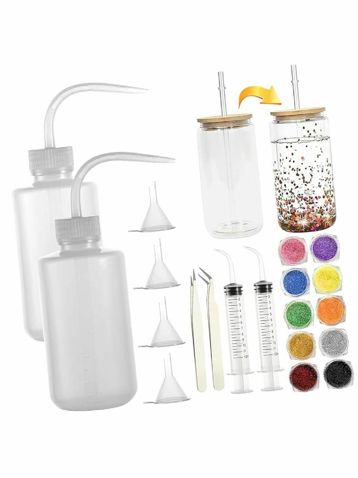 Набор для создания снежного шара 20 штук Полный набор с безопасными ABS материалами, Белый