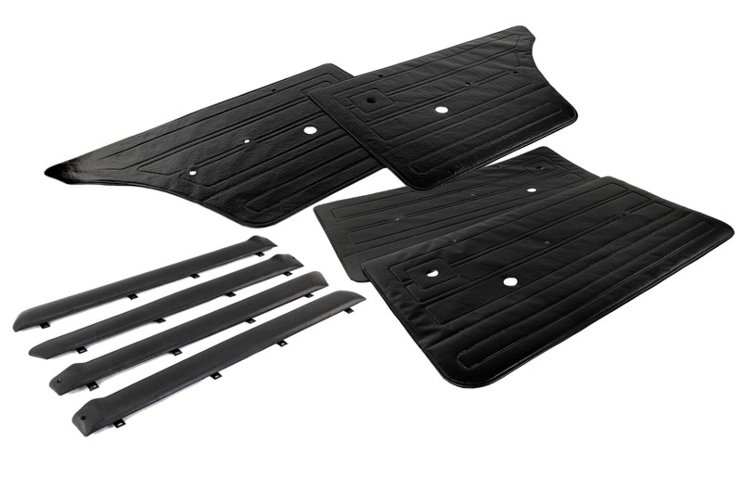 Обивка дверей образца 2105 из экокожи на пластиковой основе с накладками (батонами) для ВАЗ 2101-2107