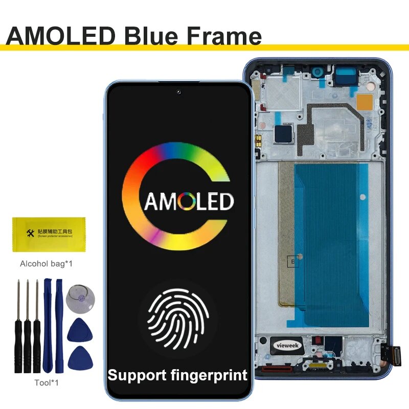 AMOLED экран для Xiaomi 13T ЖК-дисплей 2306EPN60G, дигитайзер сенсорного экрана с AMOLED Blue Frame