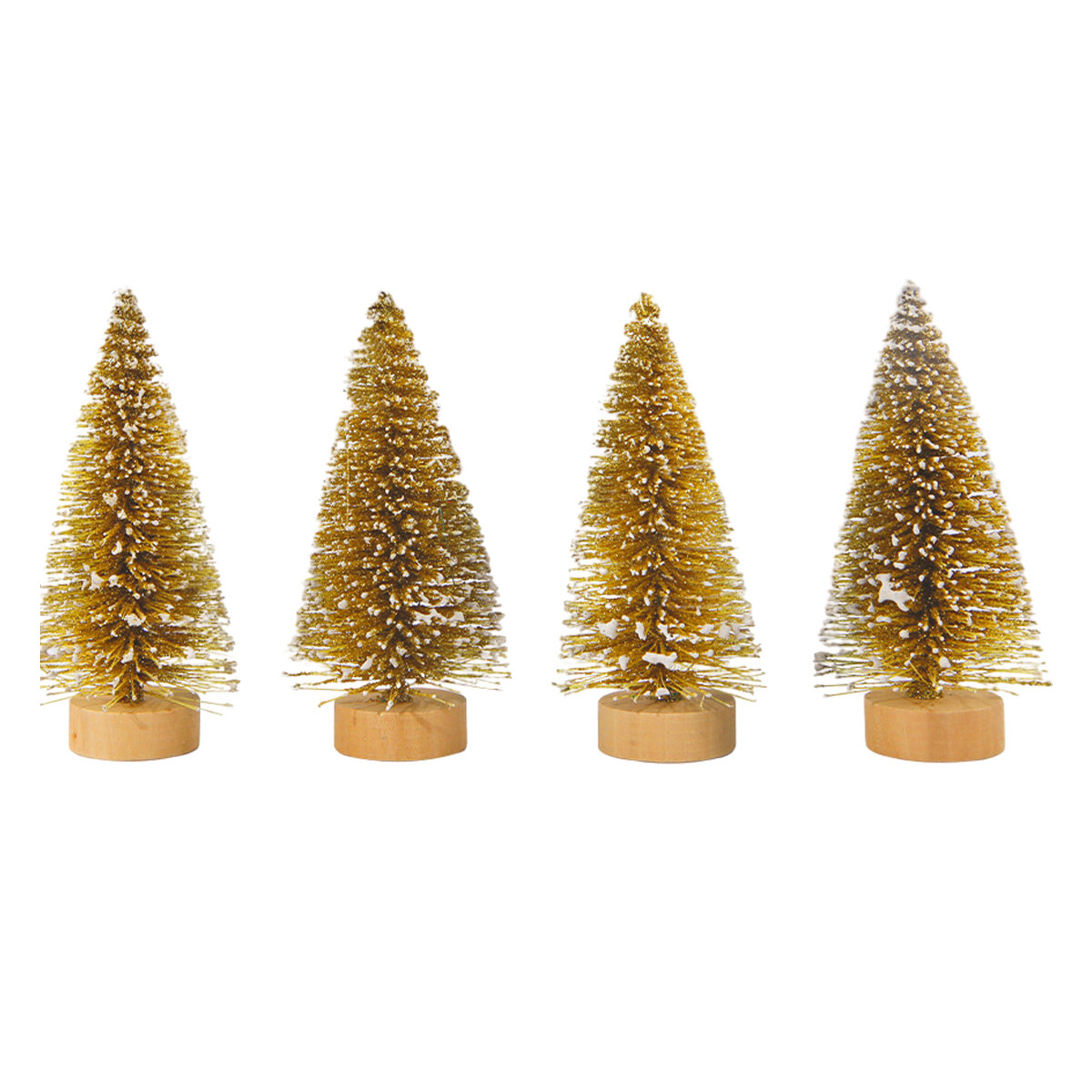Мини-елки для рождественского декора, искусственные мини-елки с деревянной основой, настольные рождественские украшения для праздничного декора (4 шт.)