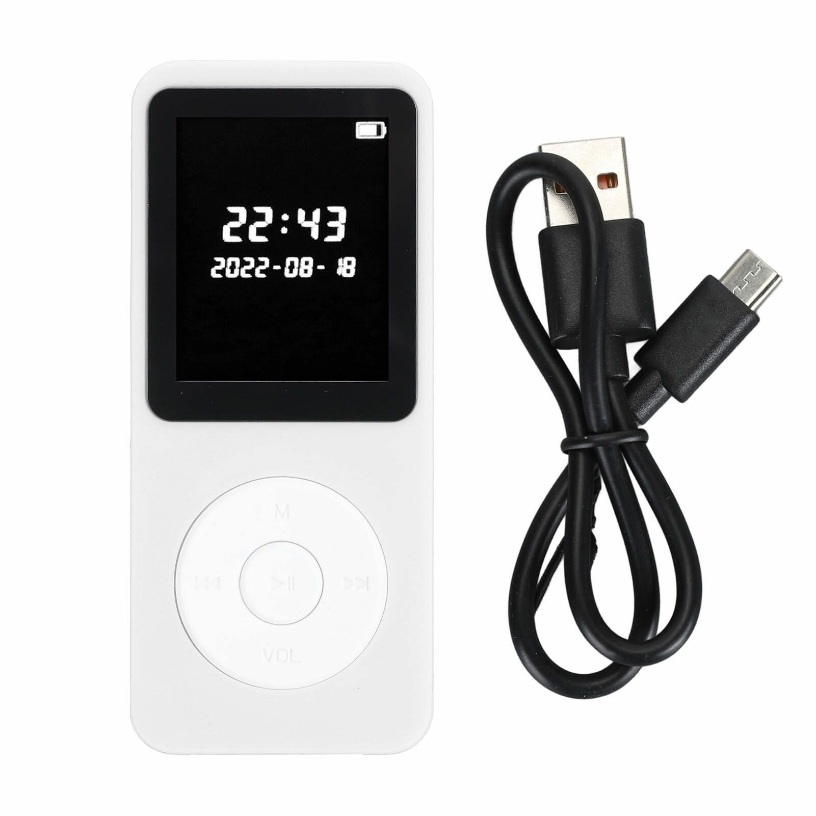 MP3-плеер BT5.0 1.77-дюймовый ЖК-HD Динамик FM-радио 32 ГБ Белого цвета