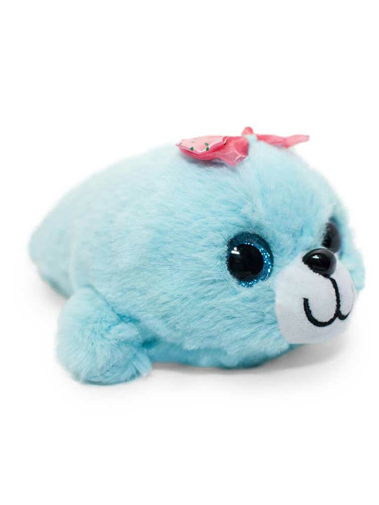 Мягкая игрушка Mimis нерпа Пушистик с цветным бантом