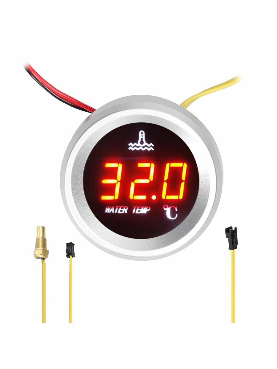 Цифровой датчик температуры воды для автомобиля 52 мм со светодиодным дисплеем и сигнализацией 9-36 В надежный контроль за двигателем