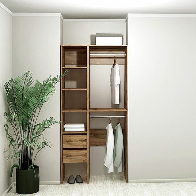 Гардеробная система Комплект стеллаж Модус № 6 100х40х208,4 см Дуб Вотан