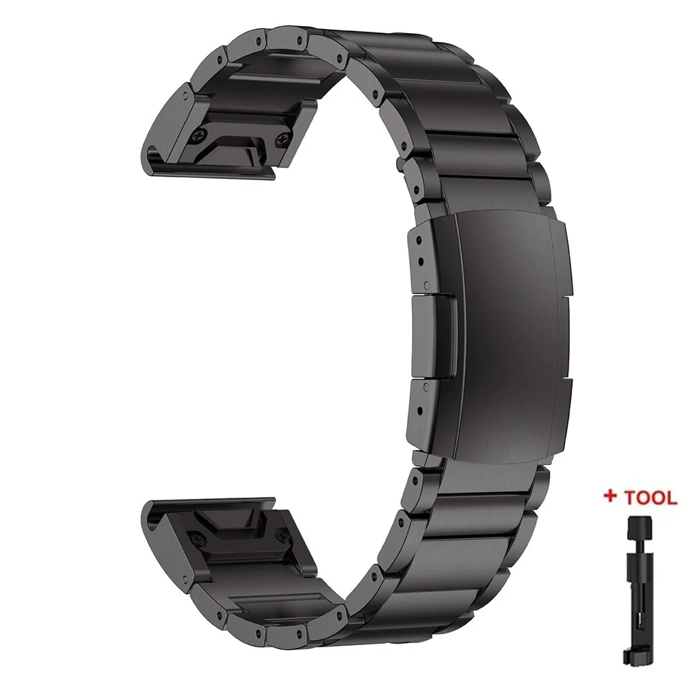 Черный титановый ремешок QuickFit 22 мм для Garmin Fenix 8