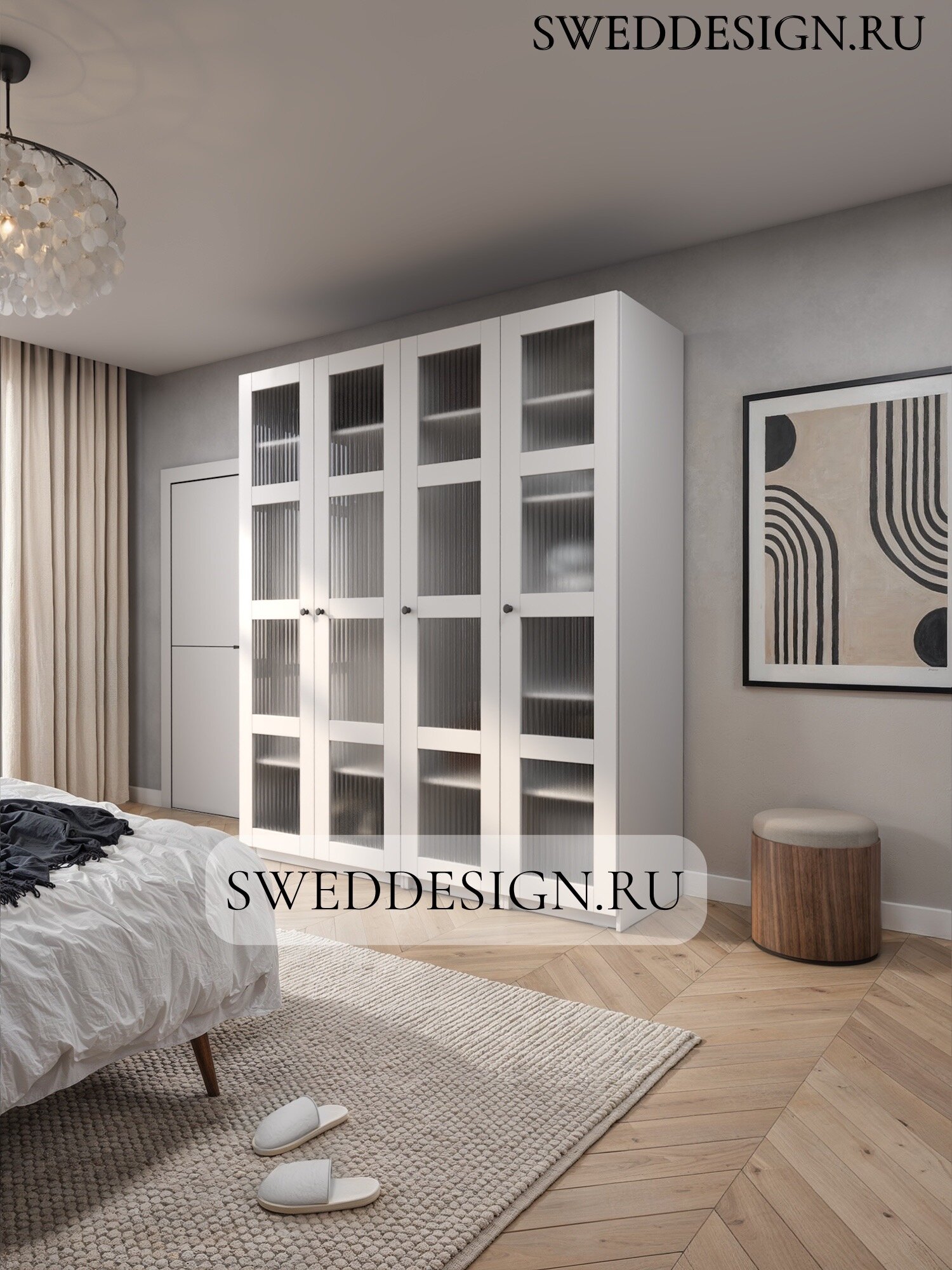 Шкаф распашной "пакс/макс", белый, со стеклом, 200 см x 61 см x 233 см