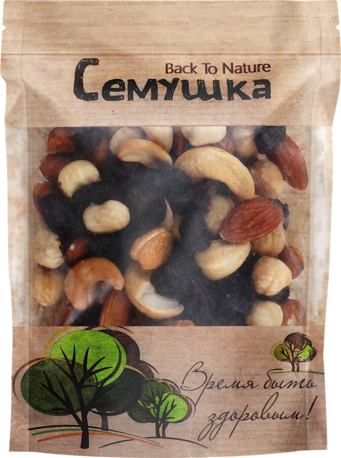 Смесь семушка жареных орехов и изюма, 150г