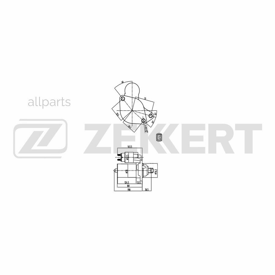 ZEKKERT AN-1098 Стартер VW Polo III IV 95- Passat III IV 88- Golf III IV 91- Transporter IV 90- Audi A3 96-