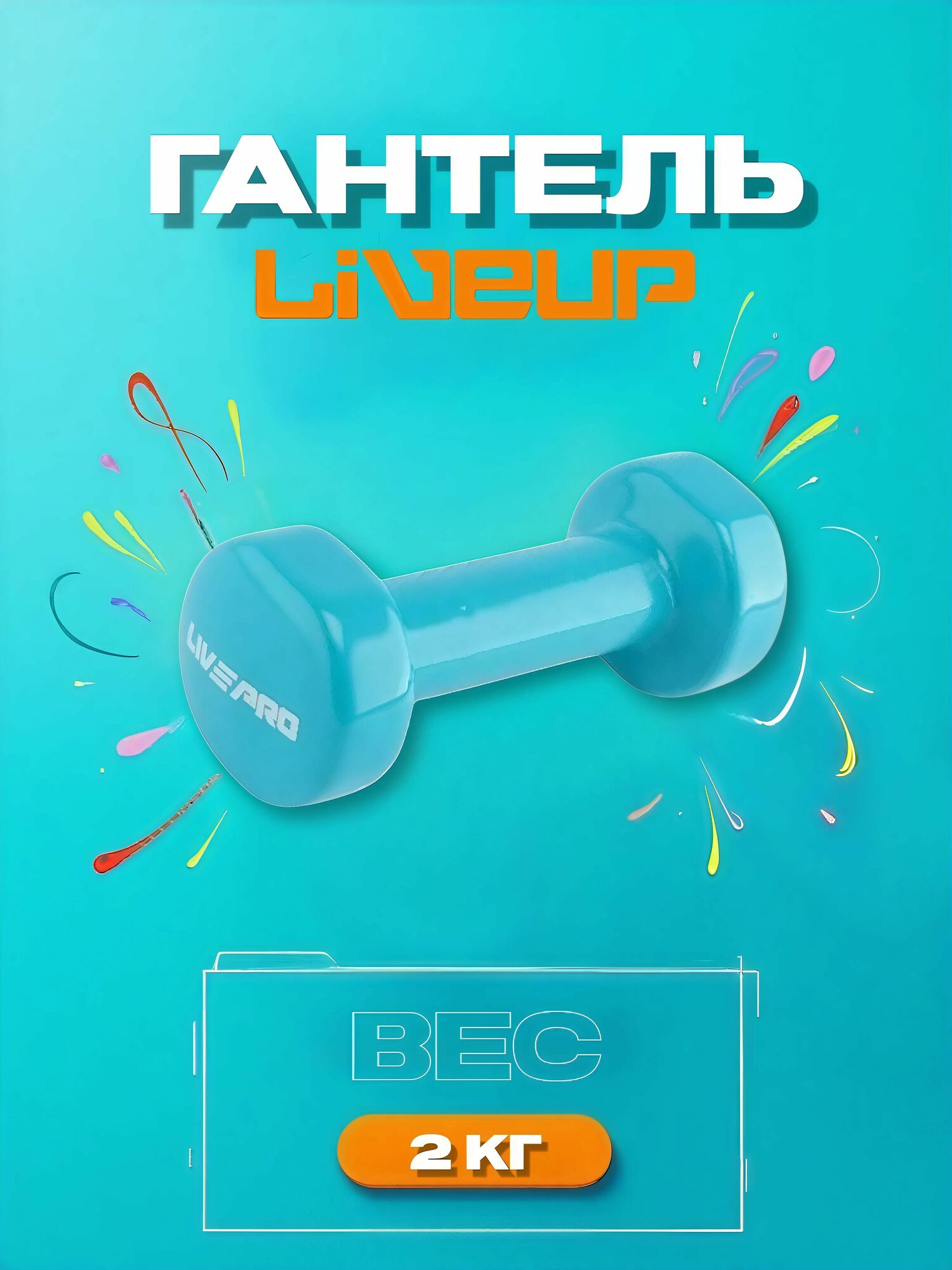 Гантель LiveUp LP8076 винил 2 кг