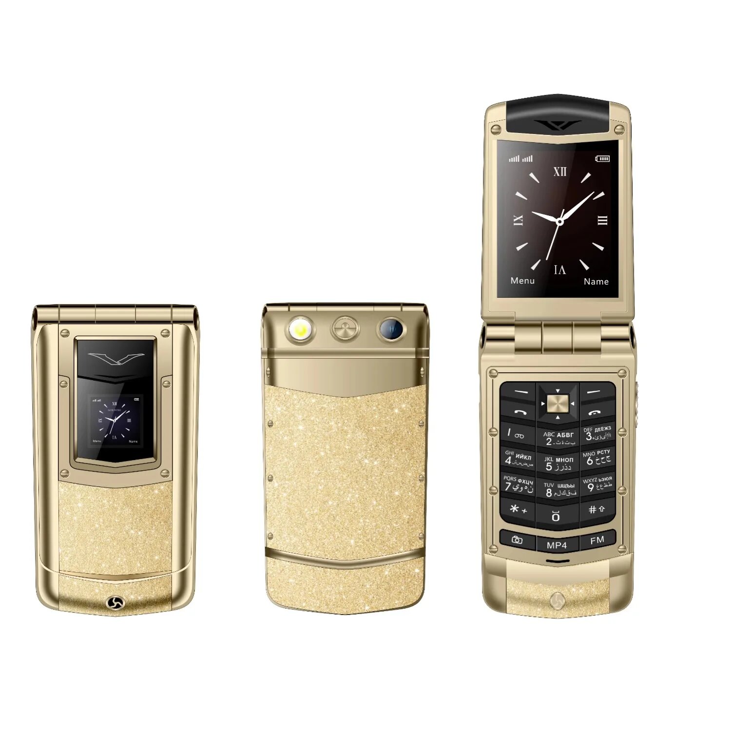Luxury Metal Flip Phone for Men Dual SIM Business Phone Big Button Dual Screen Magic Voice Blacklist Senior Classic Mobile