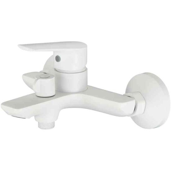 Смеситель для ванны Osgard /душа segel white 95323, керамический дивертор, в комплекте шланг и 3-х режимная лейка, белый матовый