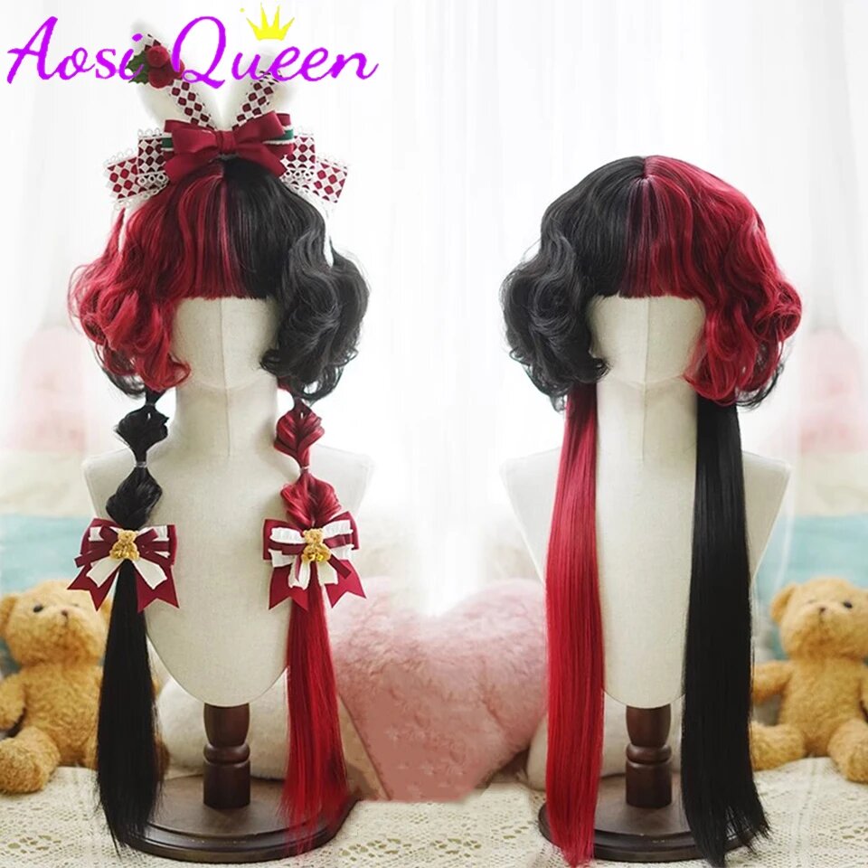 Синтетический парик AOSI золотистый для косплея Black Red