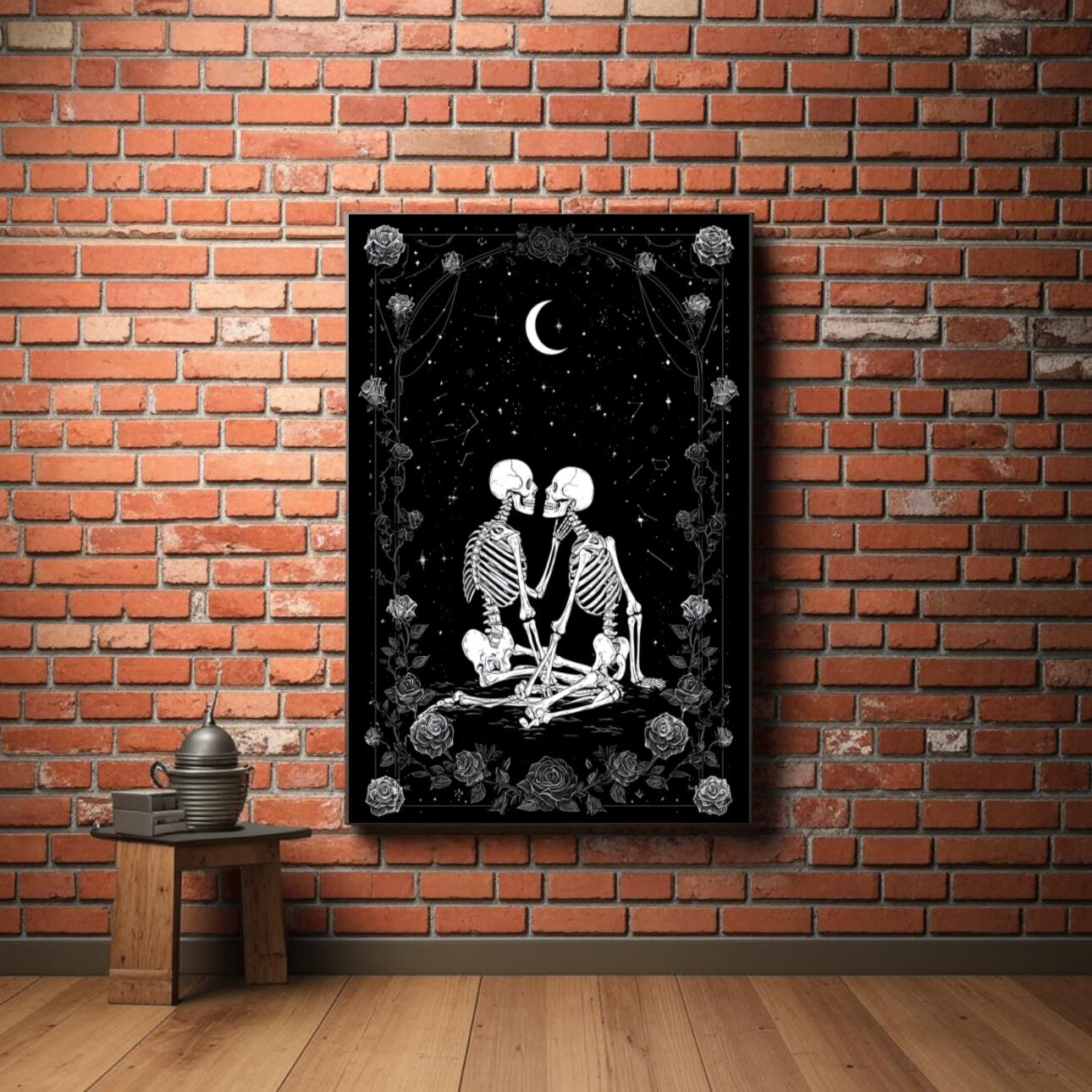 Картина на холсте Любовь мертвецов, готика, постер, 22*32 см