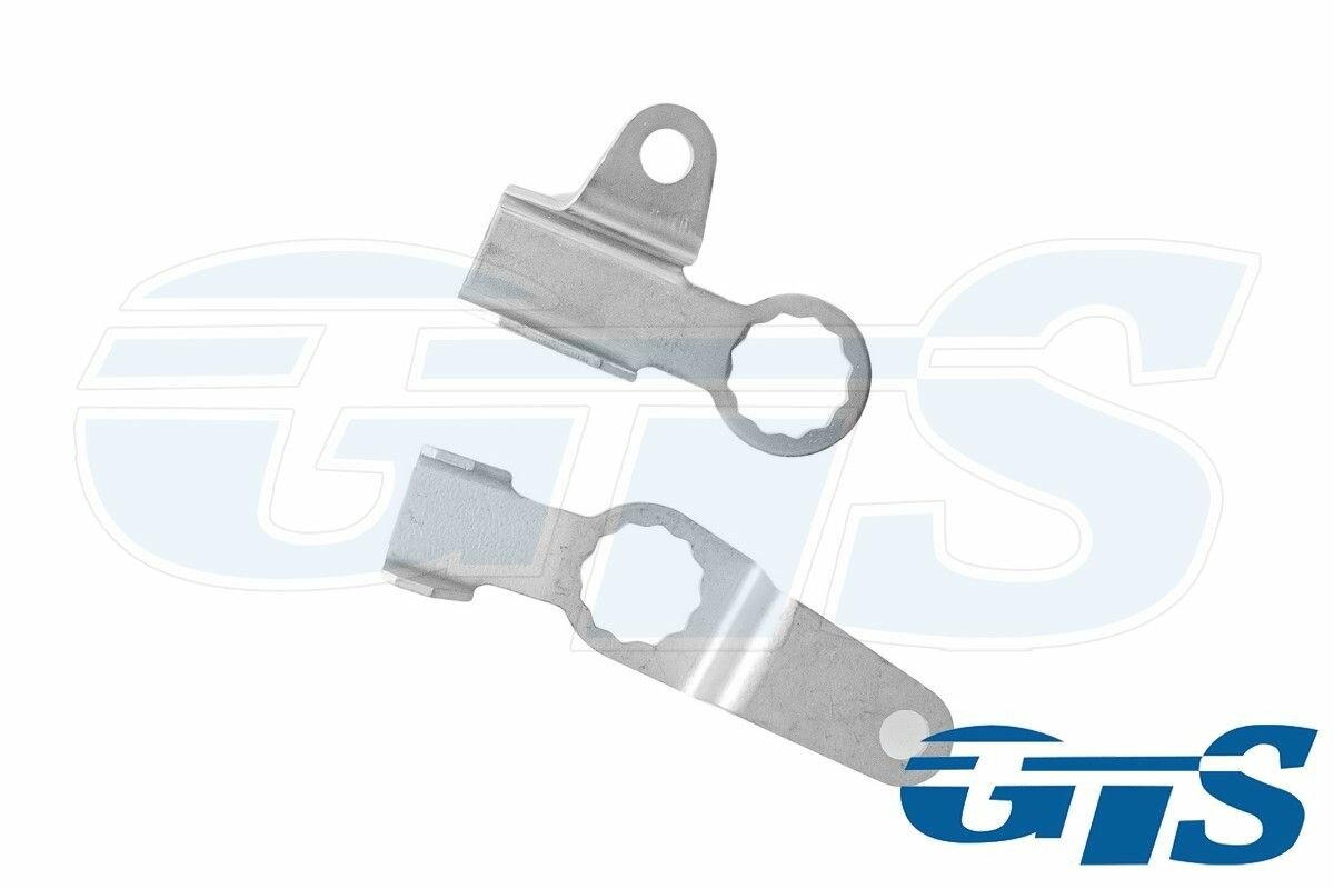 Комплект кронштейнов крепления и скобы тормоз. шланга на суппорт левый (21213506075, 21213506077)