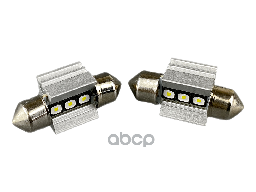 Лампа светодиодная 12V T11 салон. 28мм 3 диода SMD белая, 125Lm, 5000К, Canbus, (SV8.5) LEDISON арт. C5W28 -