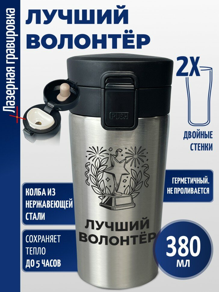 Термокружка "Лучший волонтёр"
