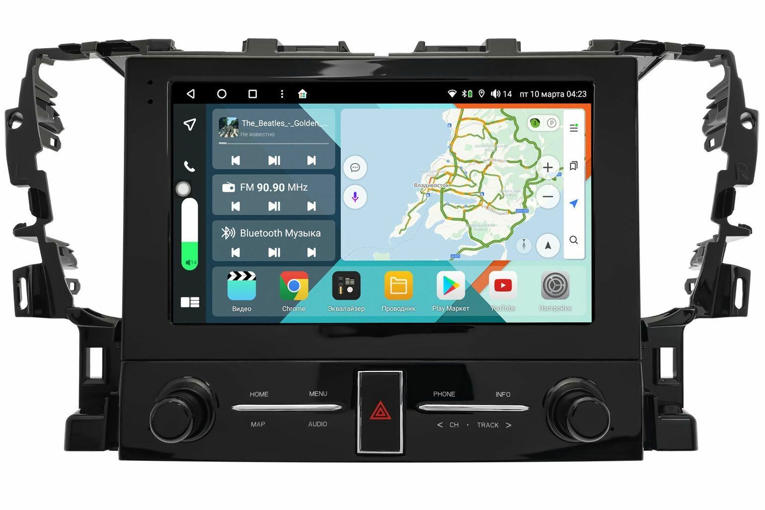 Магнитола Toyota Alphard, Vellfire 2015 - 2020 для авто без JBL 10 дюймов, 4/64GB, 8 ядер, DSP, 4G, Android 10 / Wide Media