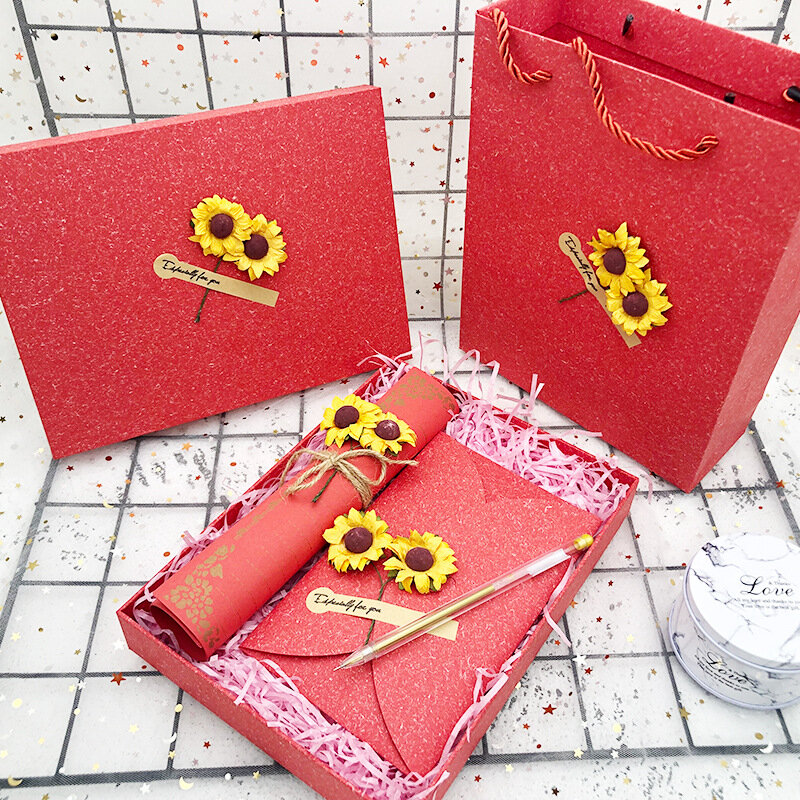 【Набор подарочной коробки с бумагой для писем и конвертами】Древний стиль любовного письма, романтическое признание, подарок на свадьбу, подарочная коробка на День святого Валентина, бланки для писем