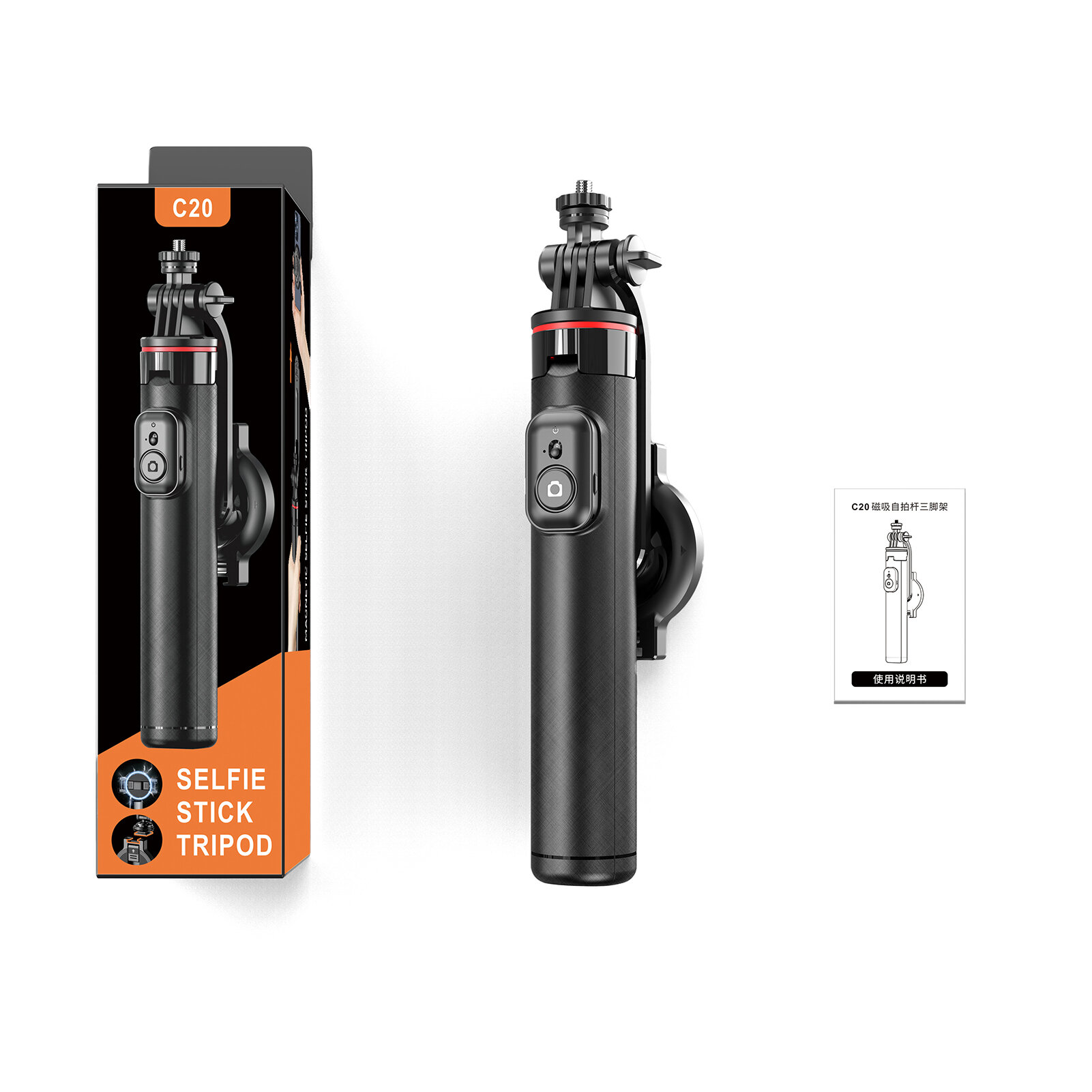 Расширенный штатив для селфи для телефона Макс. Длина 130 см с съемным магнитным зажимом телефона Дистанционное затвора 1/4 дюйма винтового телефона для штатива для Vlog Selfie Live Streaming Group Photo Video