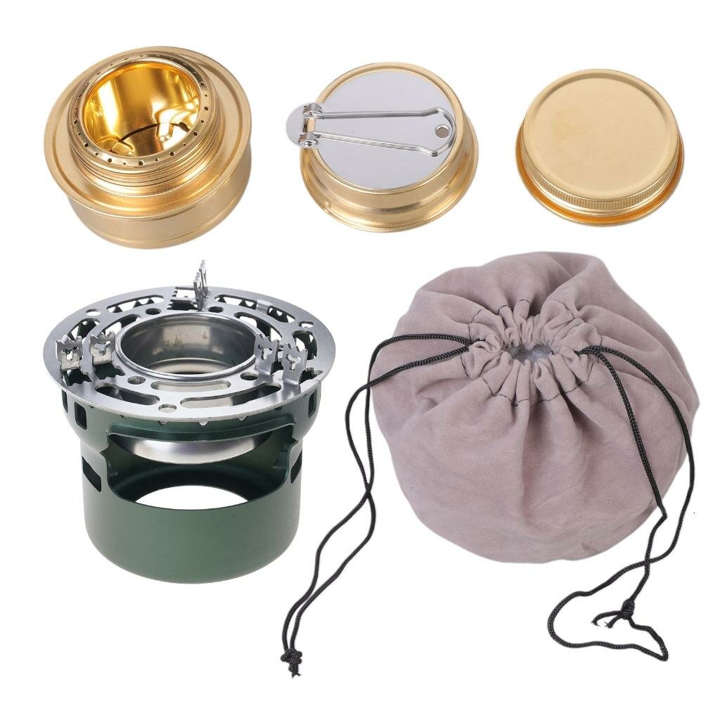 Портативная ветрозащитная спиртовая горелка для кемпинга, темно - зеленый