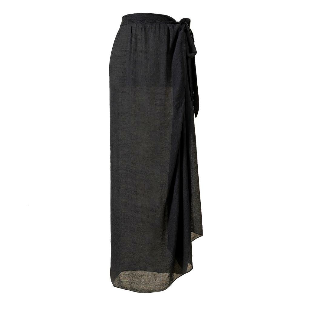 Пляжная прозрачная юбка-бандо для бикини, Черный