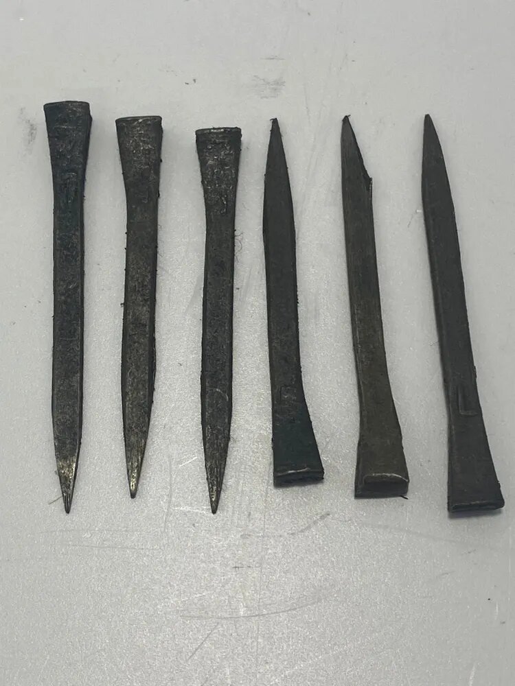 Гвозди подковные кованые СССР № 7, комплект 6 штук (Винтажные, для декора/коллекции)