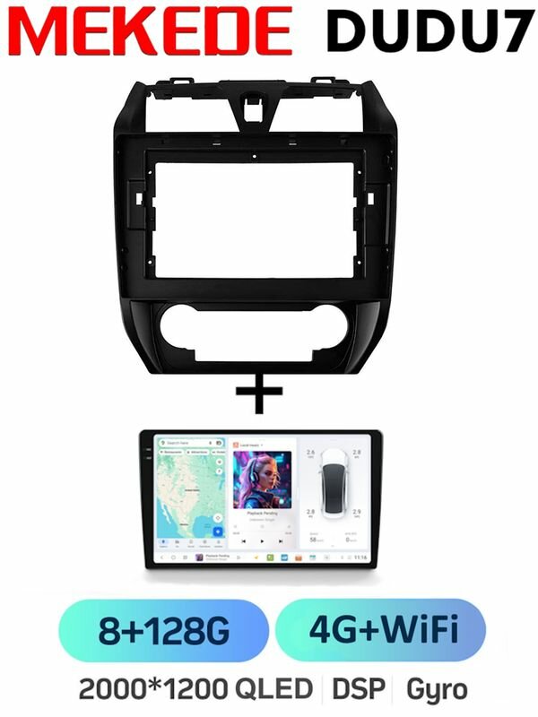 Магнитола Mekede 10" DUDU7 8/128 Gb для Geely Emgrand EC7 1 2009-2016 carpay Android