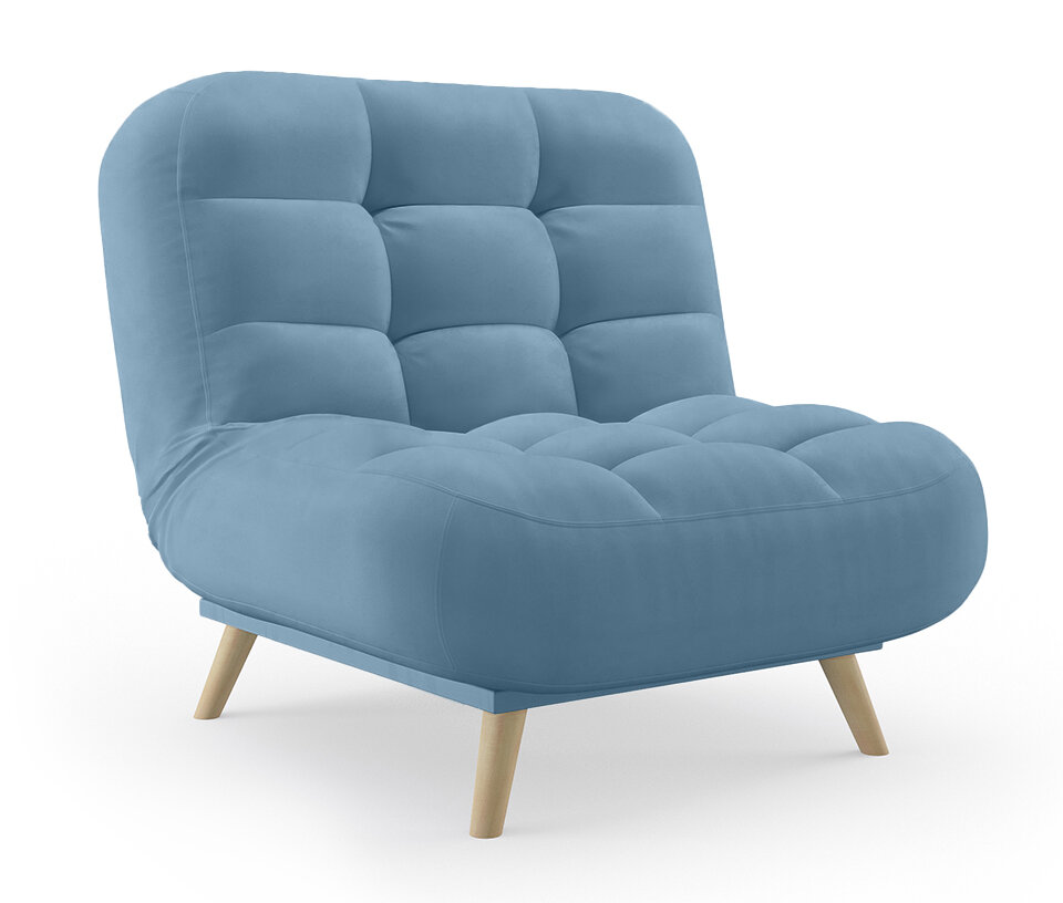 Кресло раскладное без подлокотников в цвете голубой Фарфалла (Velutto 47)