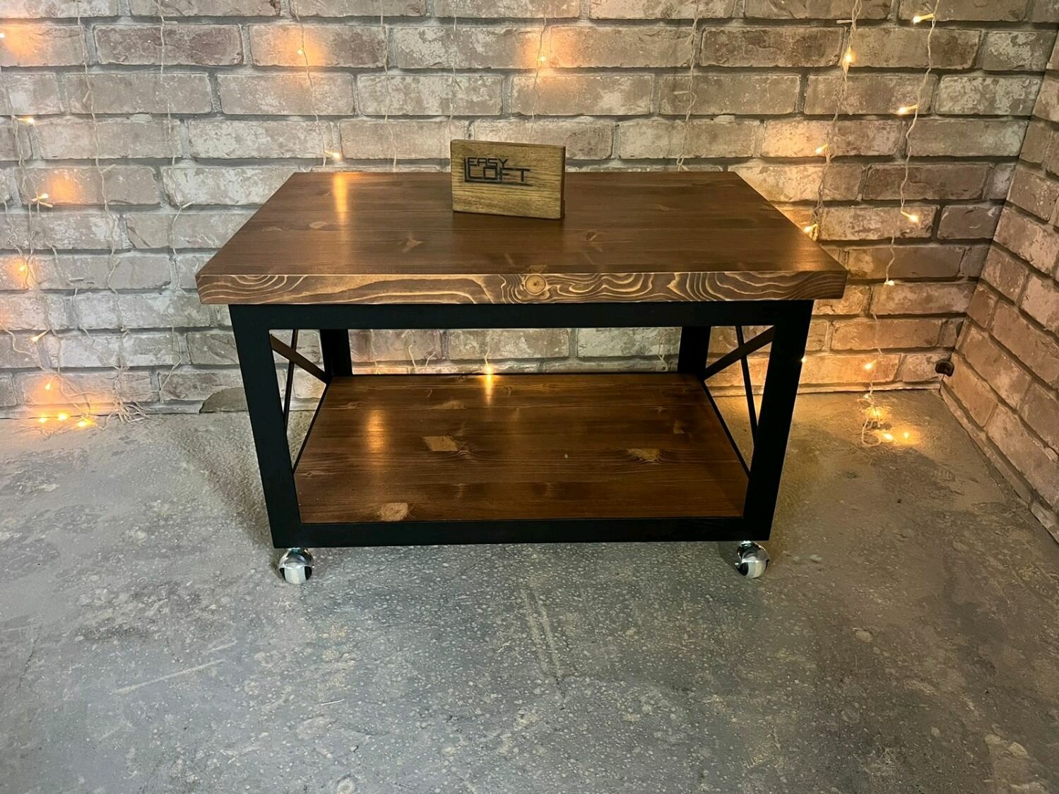 Журнальный столик лофт Coffee Table - 31, на колёсиках, для гостиной