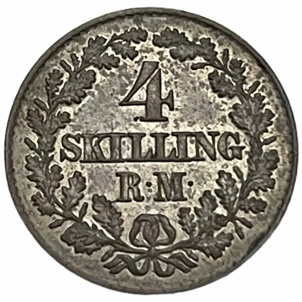 Дания 4 скиллинг-ригсмёнта 1856 г.