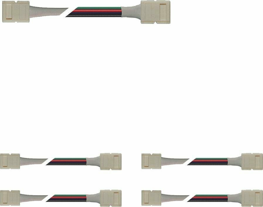 Коннектор JazzWay PLSC-10x4/15/10x4 для светодиодных лент STN-5050, MVS-5050 RGB двухсторонний (комплект из 4 шт)