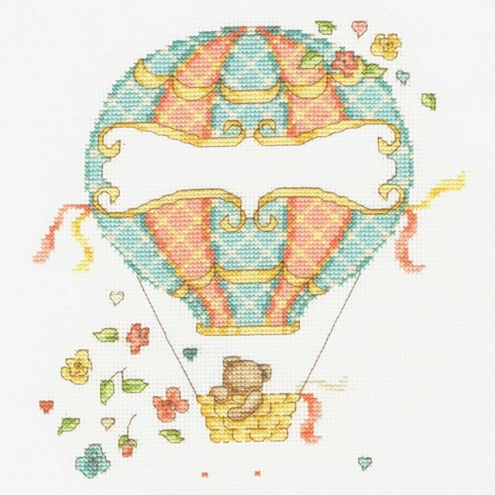 Набор для вышивания DMC #BK1878 Balloon Baby (Воздушный шар малыша), Счетный крест, 19 х 20 см