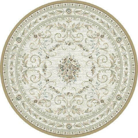 Ковер Круглый на пол в гостиную в спальню 160х160 см светлый бежевый классический ворс 6 мм 237766 KoverVDom