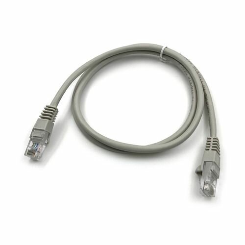 Патч-корд Buro литой (molded), UTP, кат.5E, 1м, 4 пары, 26AWG, алюминий омедненный, многожильный, серый