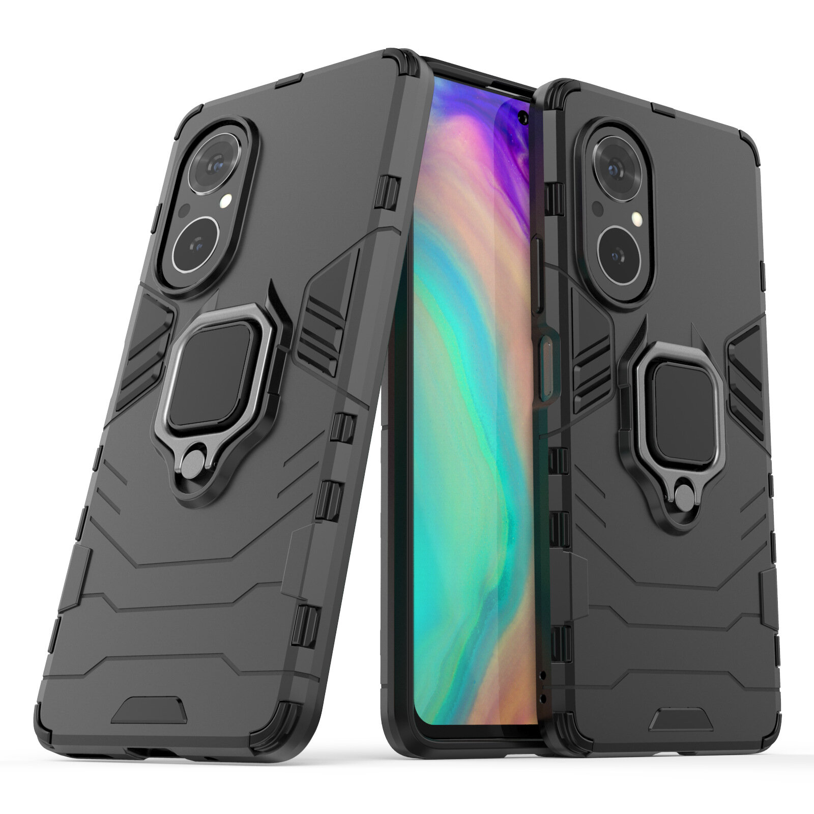 Противоударный усиленный ударопрочный чехол-бампер-пенал MyPads Heavy для Huawei Nova 9 SE / Nova 10 Youth черный