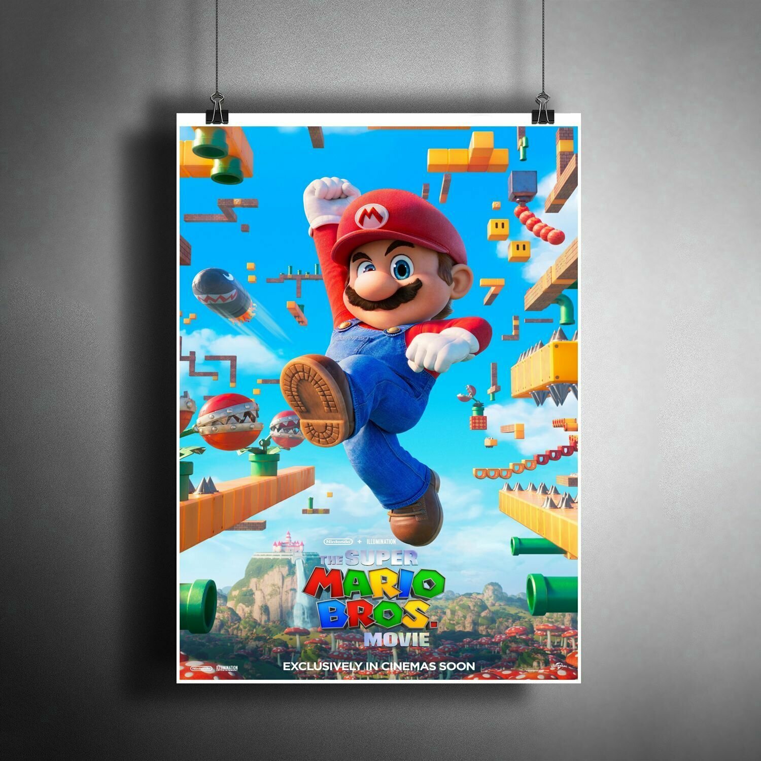 Постер плакат для интерьера "Фильм: Супербратья Марио в кино. The Super Mario Bros" / Декор дома, офиса, комнаты, квартиры, детской A3 (297 x 420 мм)