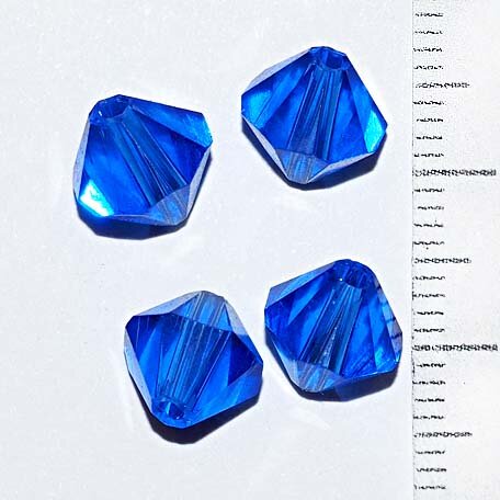 Стеклянная бусина Биконус 0010014 синий 9x9 мм, цена за 30 шт.