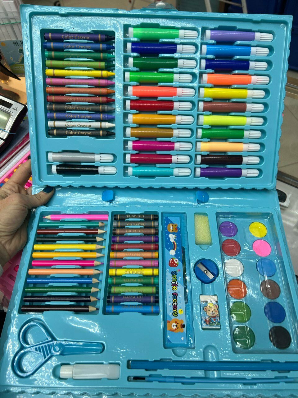 Набор юного художника Basir, в чемоданчике, карандаши, краски, мелки