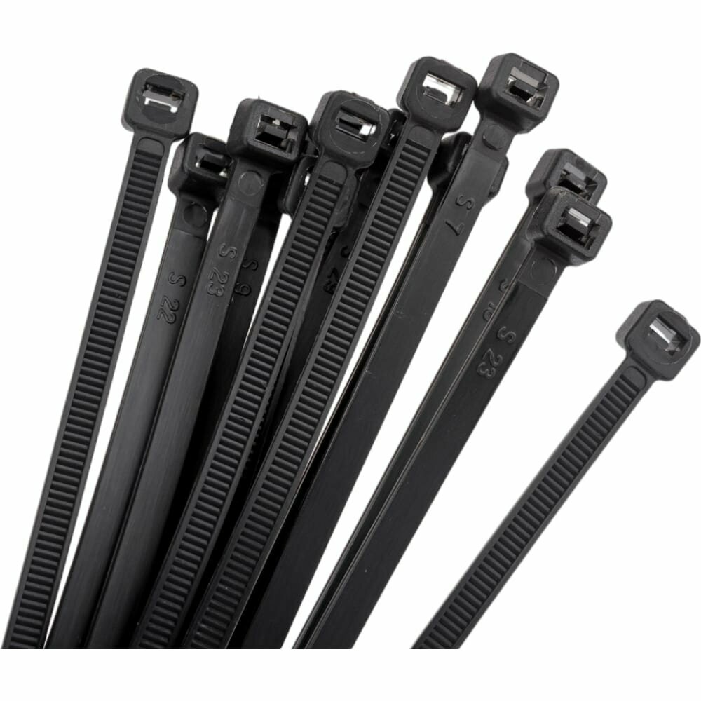 Хомуты стяжные Navigator NCT-048-450-100-BL из нейлона, черный, УФ‑стойкие, 100 шт в упаковке
